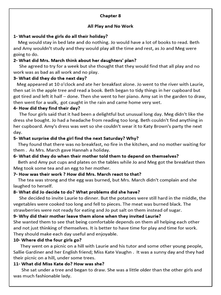Chapter 8: All Play and No Work | PDF | Little Women