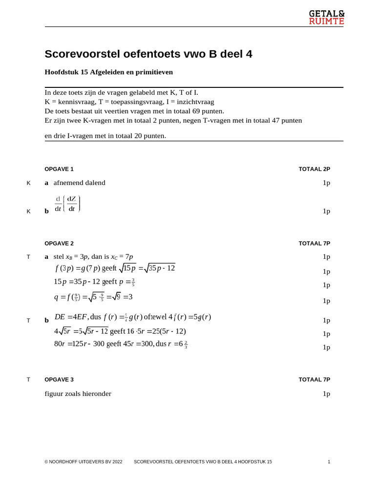 GR12 VB4 H15 Oefentoets Scorevoorstel | PDF