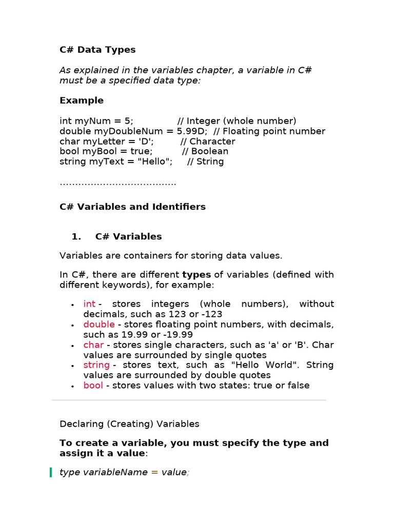 2.1 State Variables && Identifiers | PDF | Data Type | Boolean Data Type