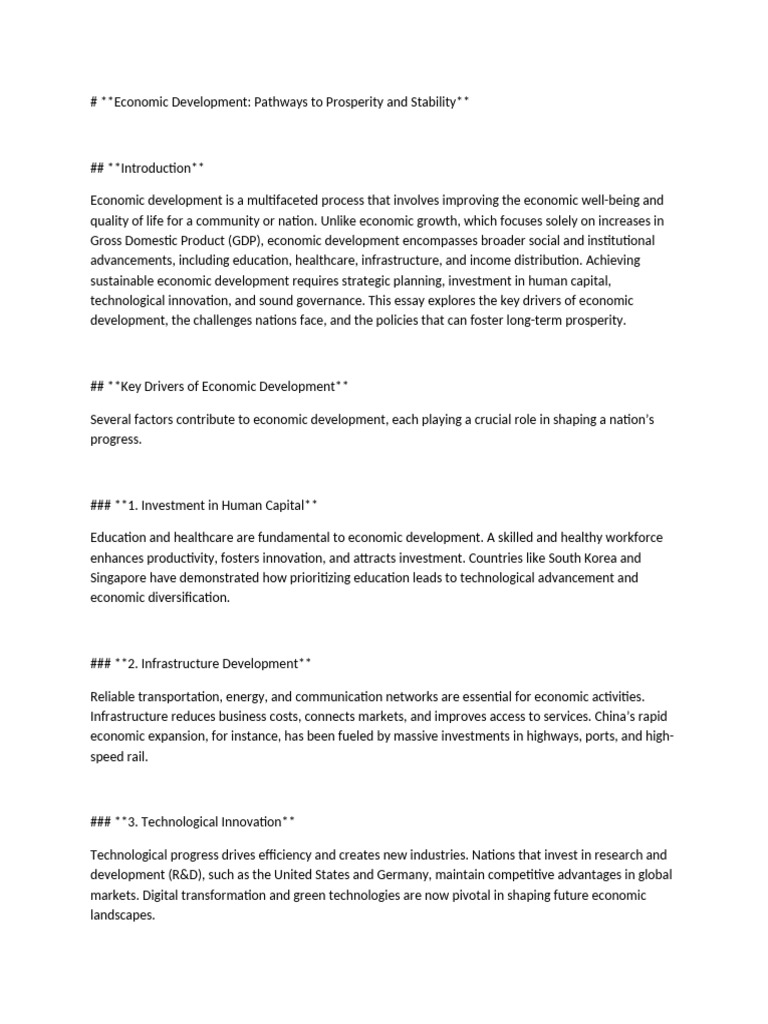 ECONOMIC DEVELOPMENT - WPS Office | PDF | Economic Development ...