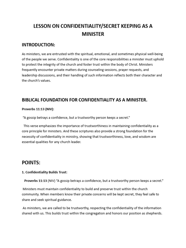 Lesson On Confidentiality Pdf Love Confidentiality