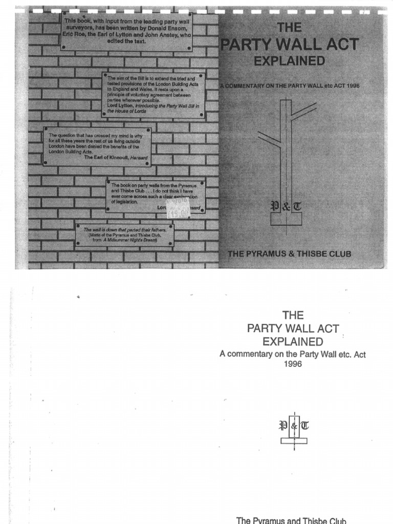 Party Wall Act Explained - Pyramus Thisbe | PDF