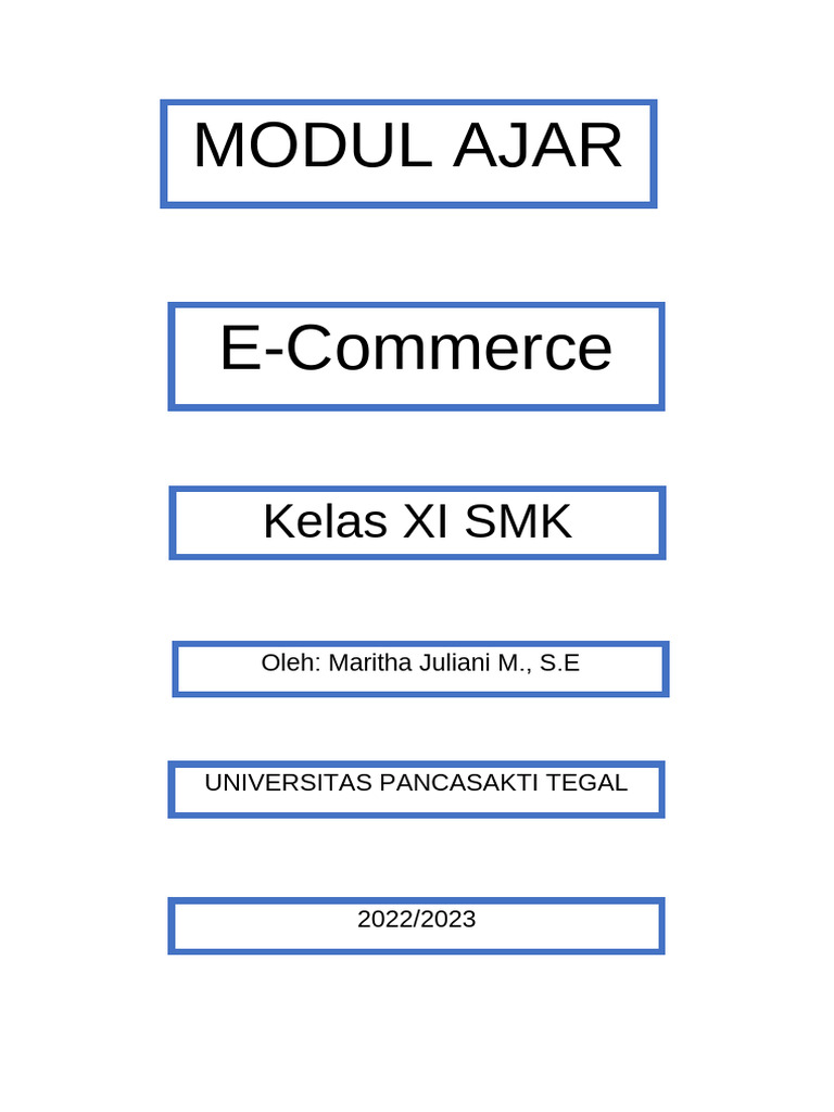 MODUL AJAR E-Commerce PPL 1 - Maritha JM | PDF