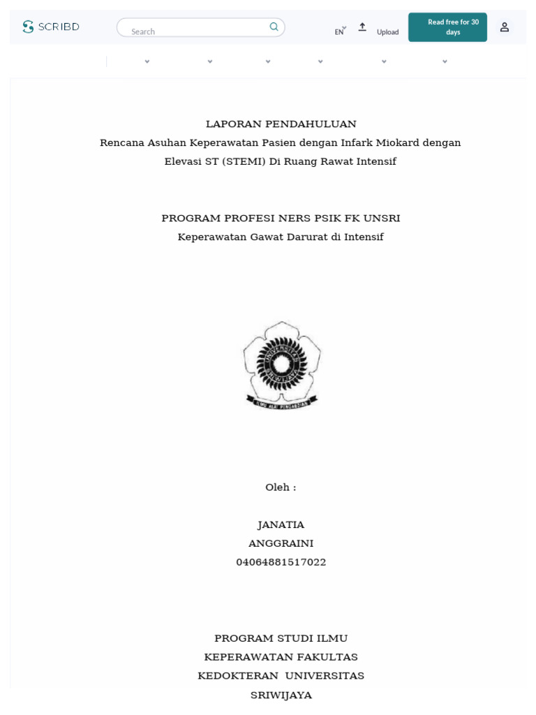 PDF LP Dan LK Lengkap Stemi | PDF | Scribd