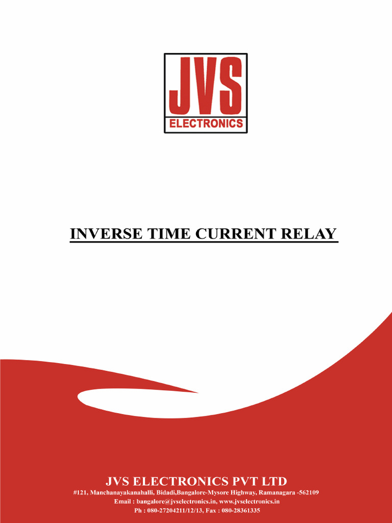 JVS Electronics Inverse Time Current Relay | PDF