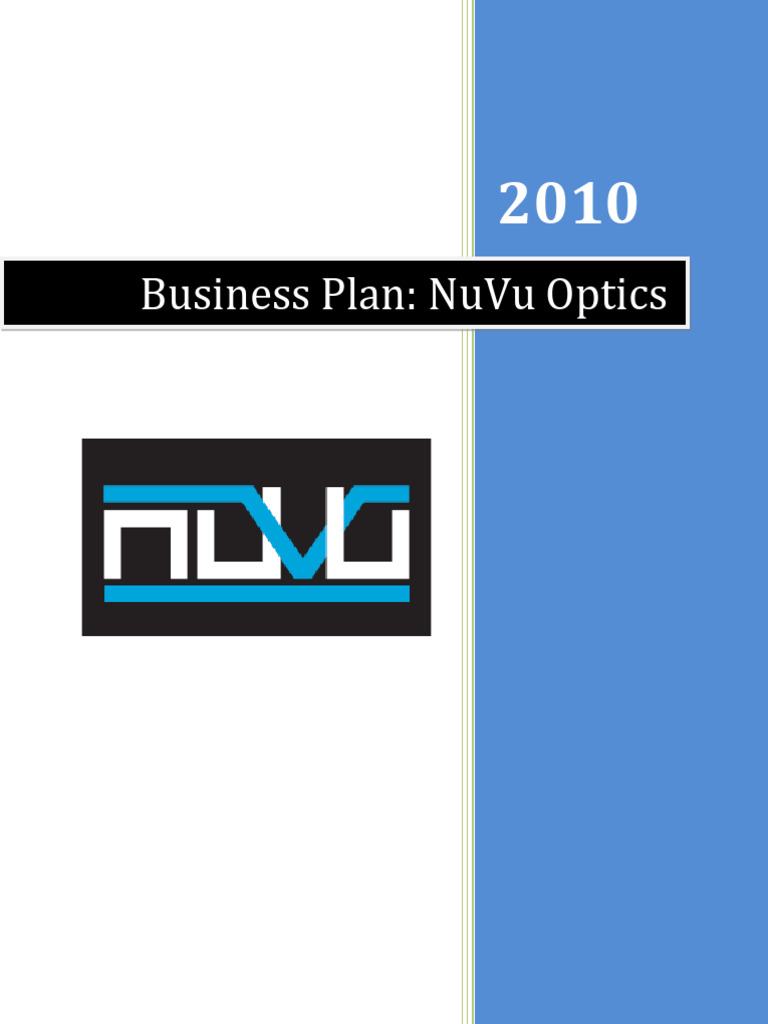 Nu Vu Optics Business Plan EXAMPLE | PDF | Glasses | Online Shopping