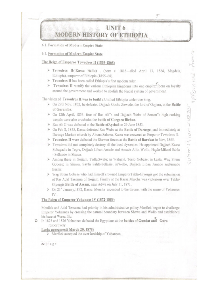 Modern History of Ethiopia | PDF