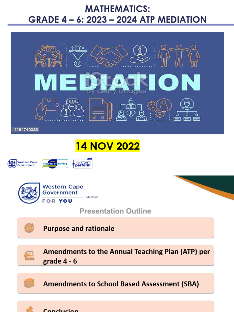 2023-2024 Atp GR4-6 Mathematics - Mediation Presentation | PDF | Mathematics | Behavior Modification