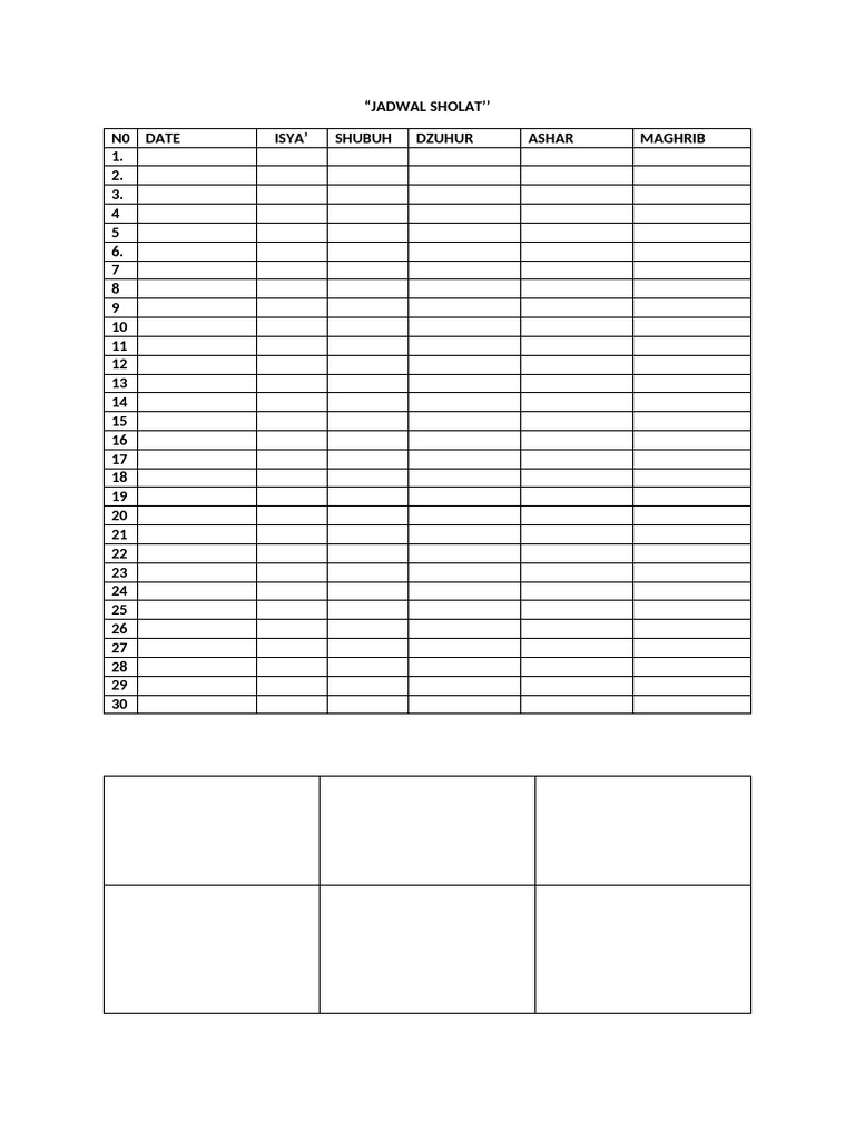 JADWAL SHOLAT | PDF
