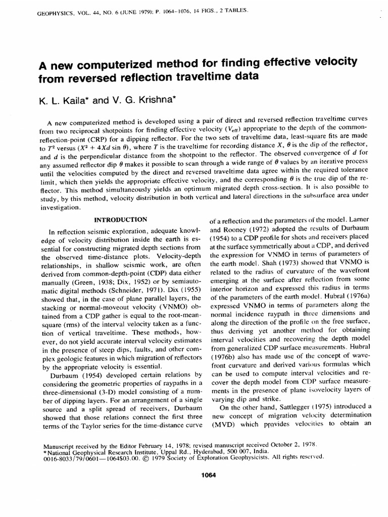 Kaila Computerised-1979 | PDF | Reflection (Physics) | Horizon