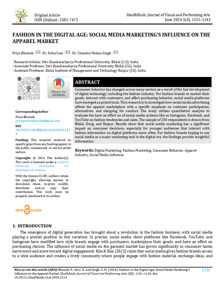 Fashion in The Digital Age Social Media Marketing | PDF | Social Media ...