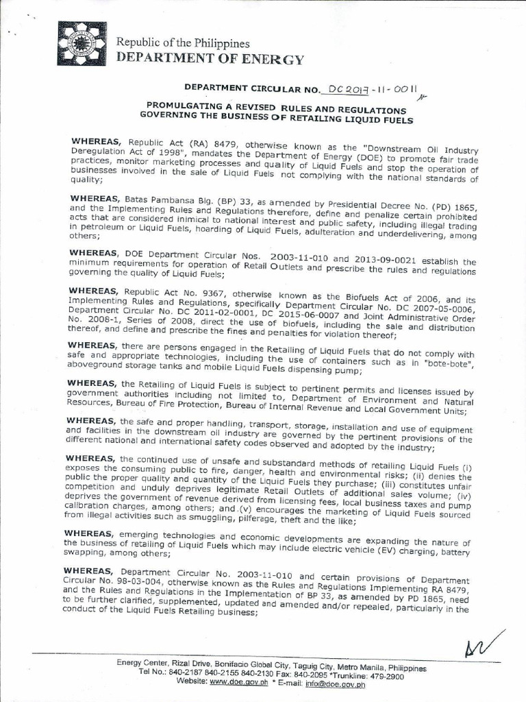 DOE DC 2017-11-0011 Guidelines On The Construction and Operation of ...