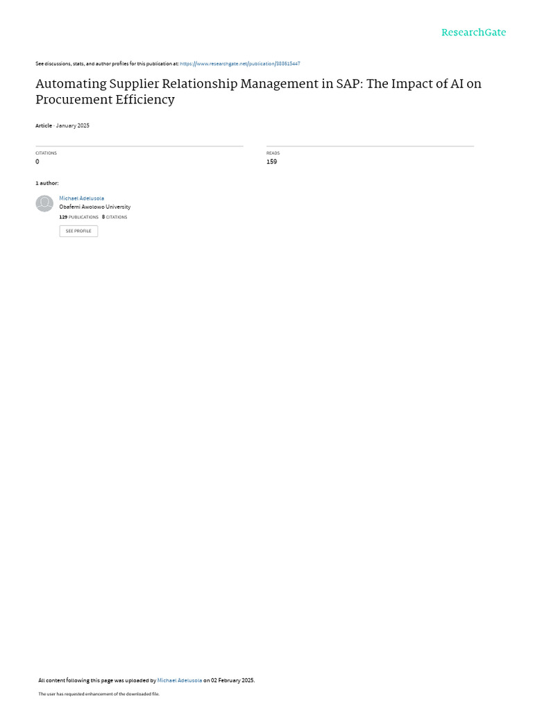 AI-Driven SRM Automation in SAP | PDF | Artificial Intelligence ...