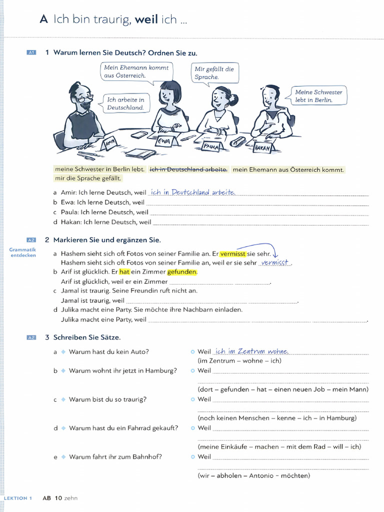 Schritte - Lektion 1 A2.1 - Arbeitsbuch | PDF