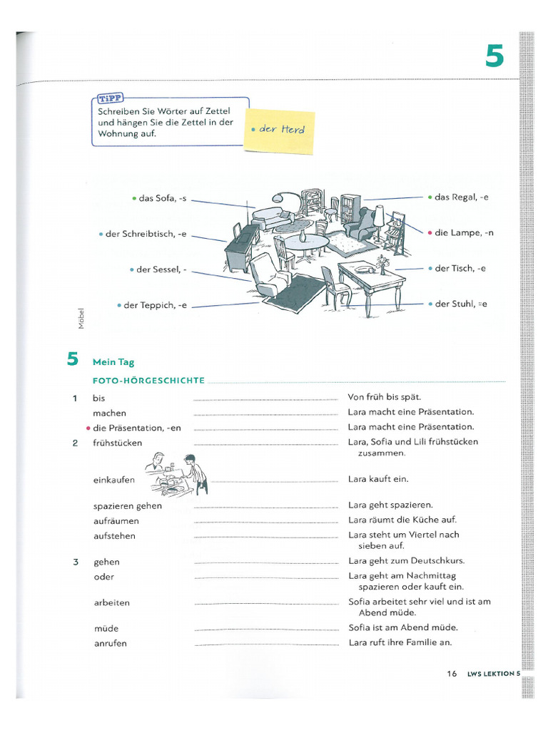 Lektion 5 (Wortschatz) - A1.1 | PDF
