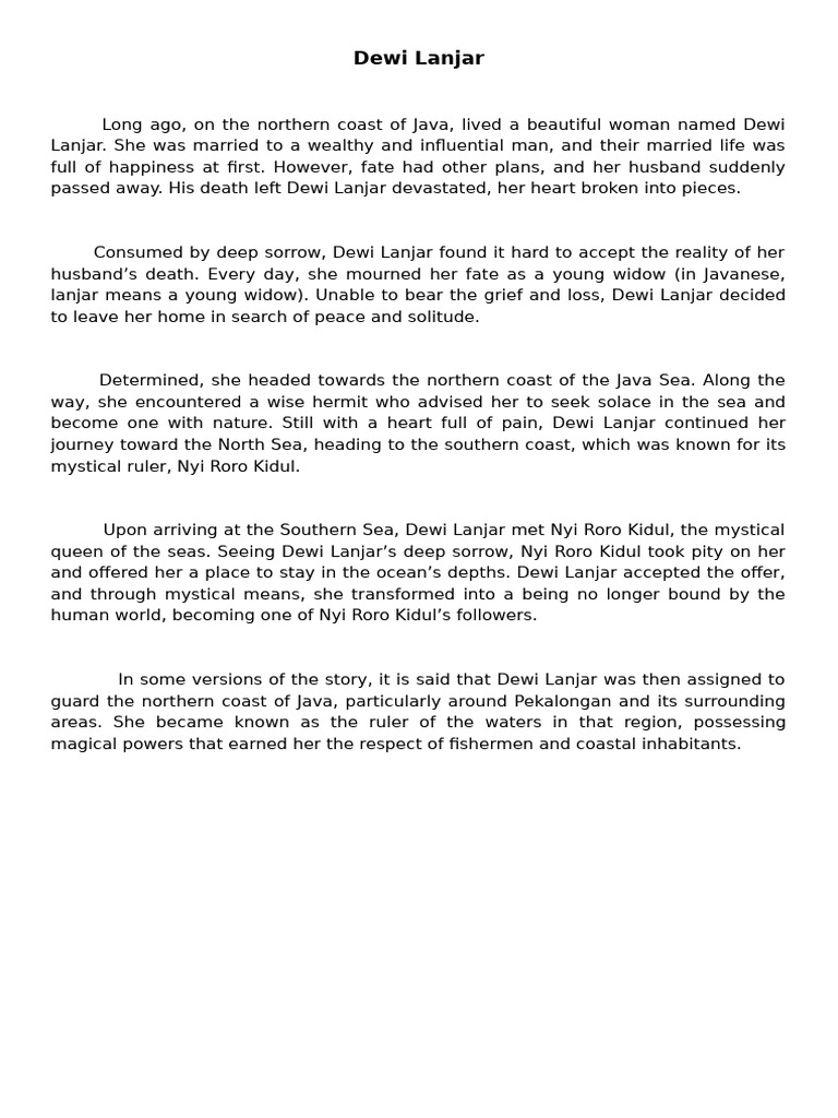 The Legend of Dewi Lanjar | PDF