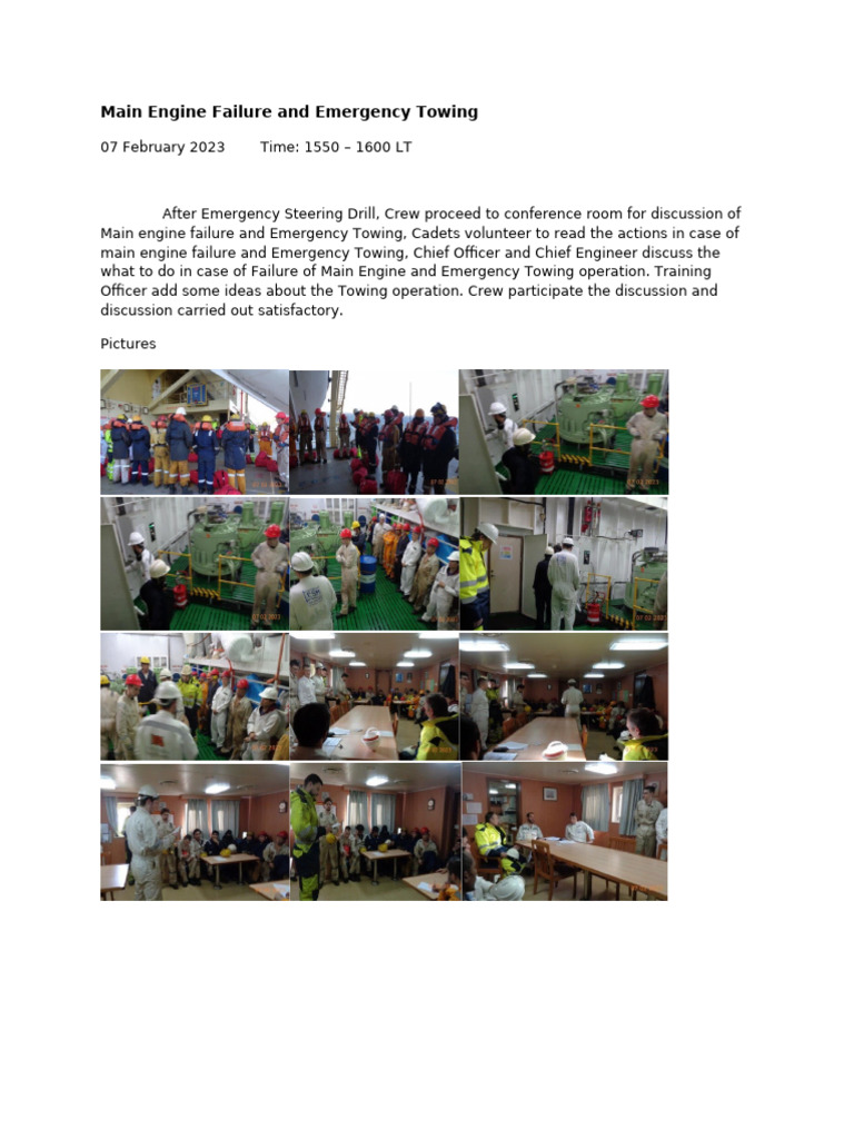 main engine failure and emergency towing | PDF