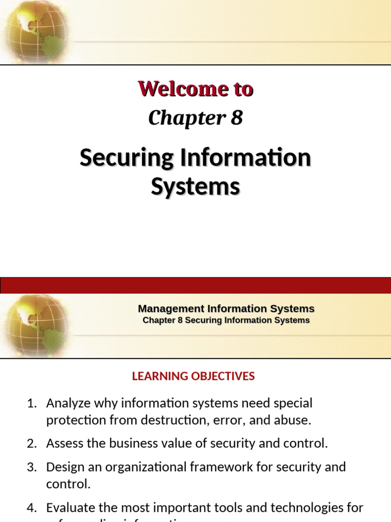 Chapter 8 - Securing Information System | PDF | Malware | Security