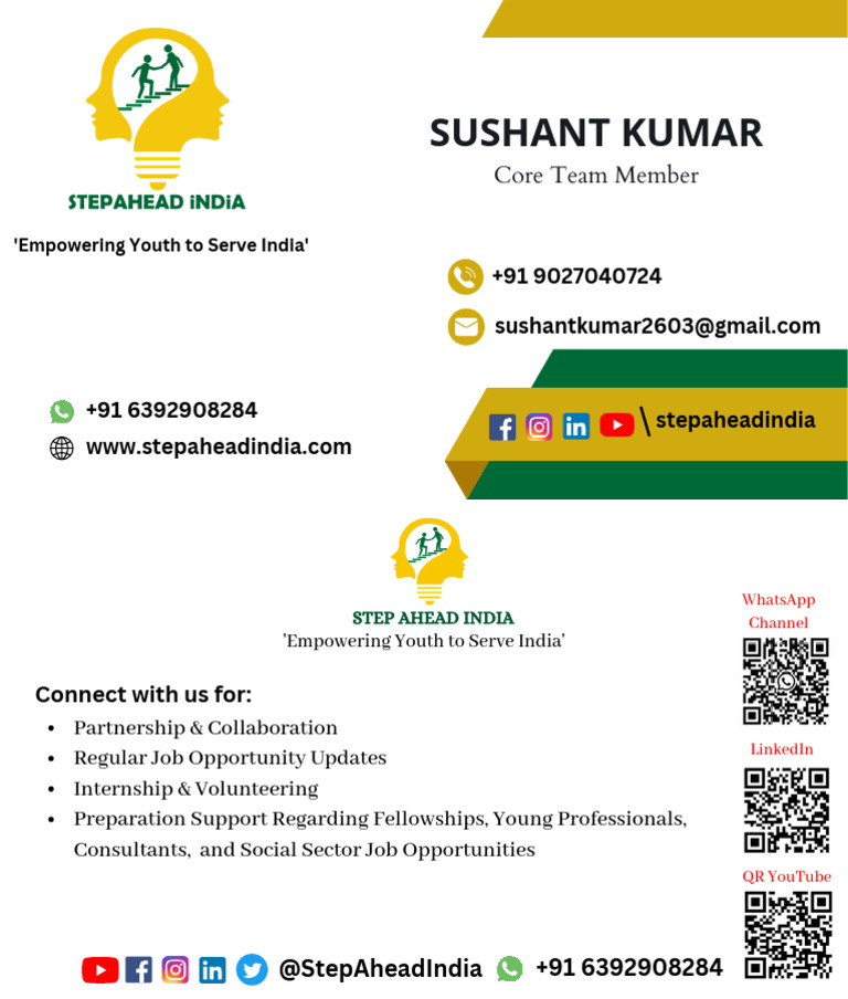 Sushant_Visiting card | PDF