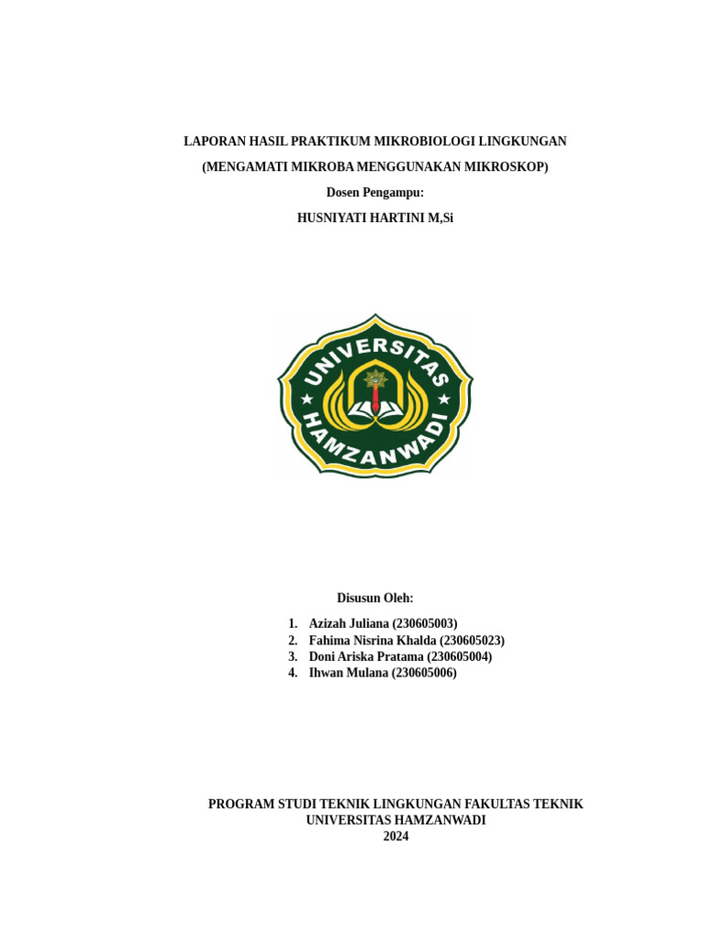 Laporan Hasil Praktikum Mikrobiologi Lingkungan | PDF