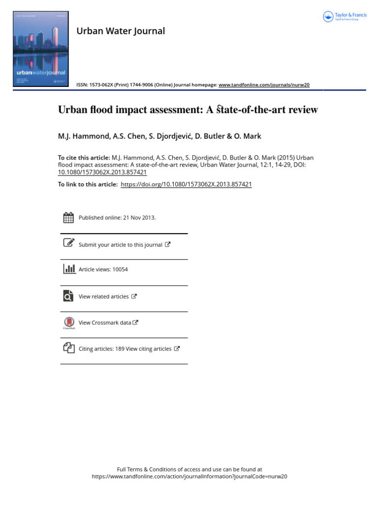 Urban Flood Impact Assessment A State-Of-The-Art Review | PDF ...
