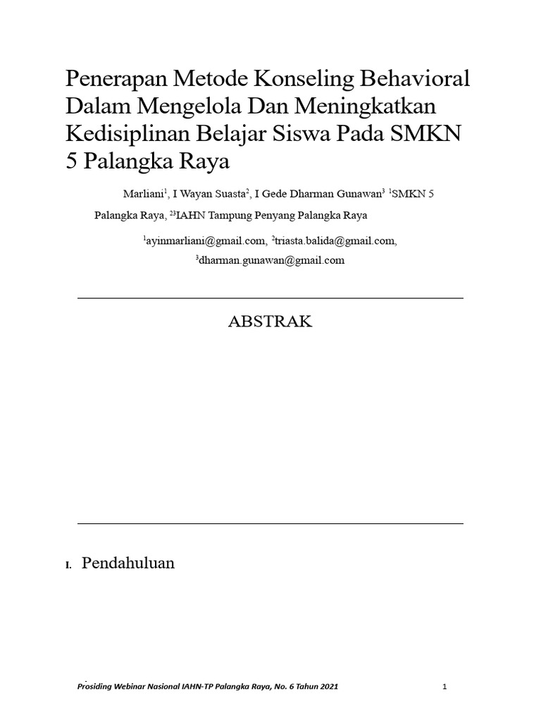Konseling Behavioral untuk Kedisiplinan Siswa | PDF
