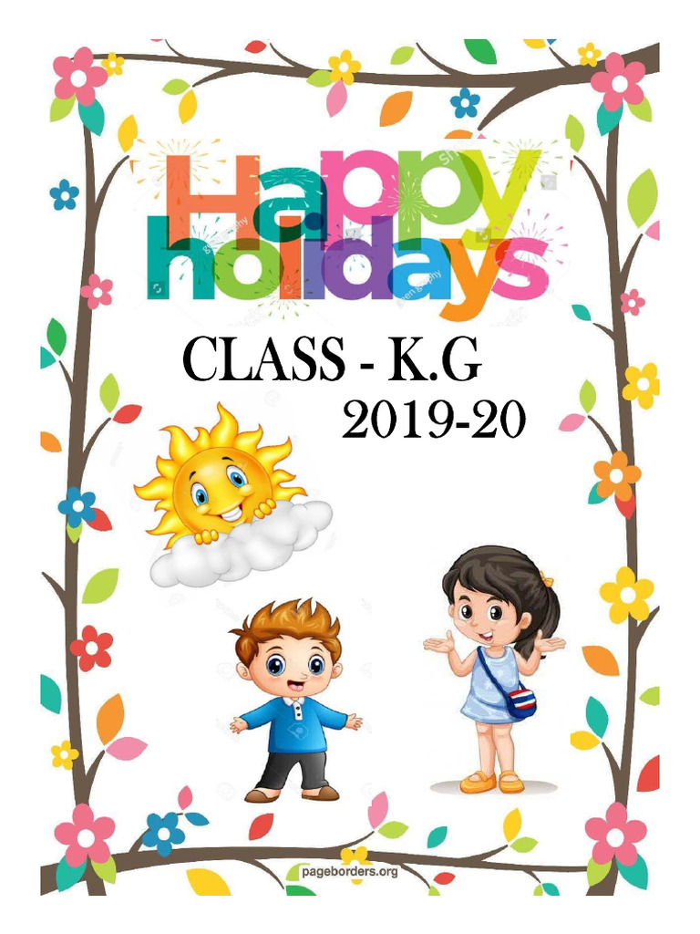 KG Holiday Homework 2019-20 | PDF