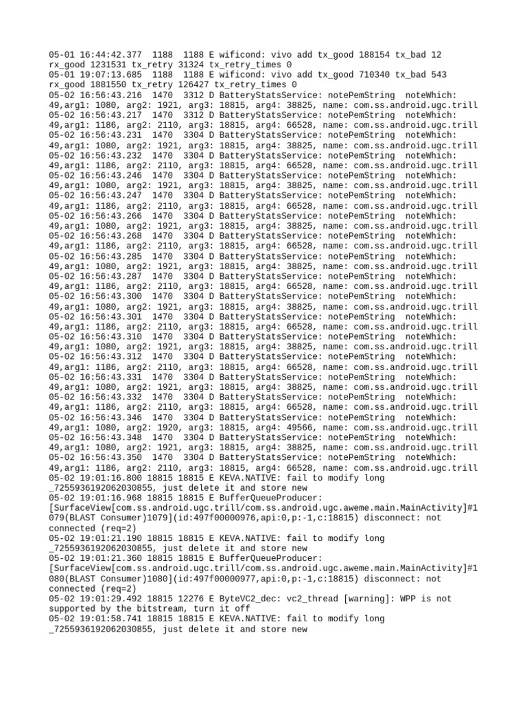 Log | PDF | Java (Programming Language) | Android (Operating System)