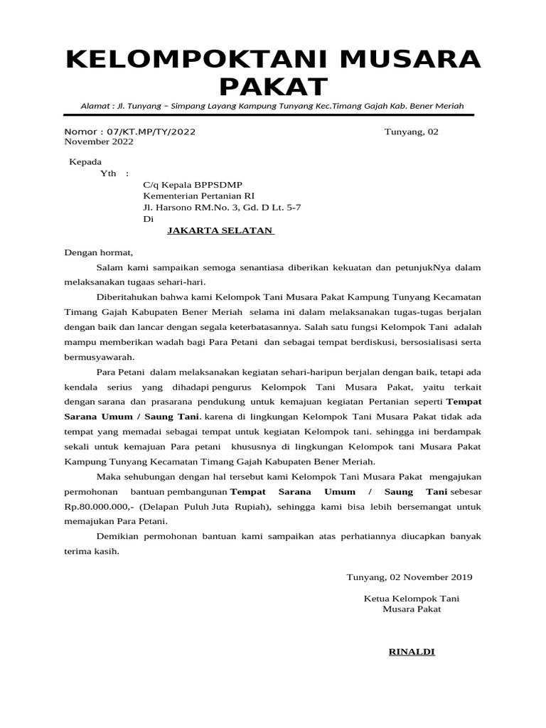 Proposal Saung Tani | PDF