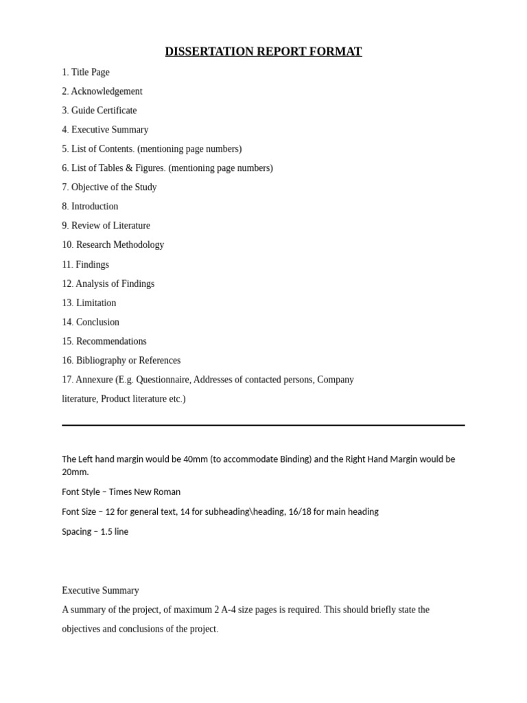 Dissertation Report Format | PDF