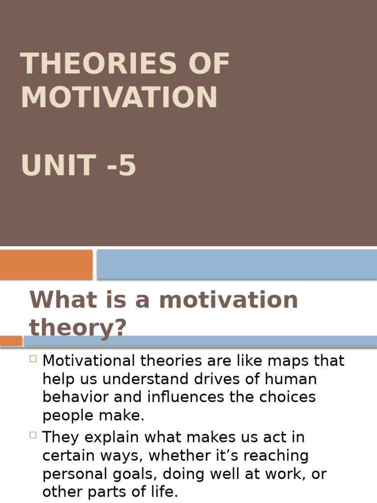 Theories of Motivation | PDF | Self Efficacy | Motivational