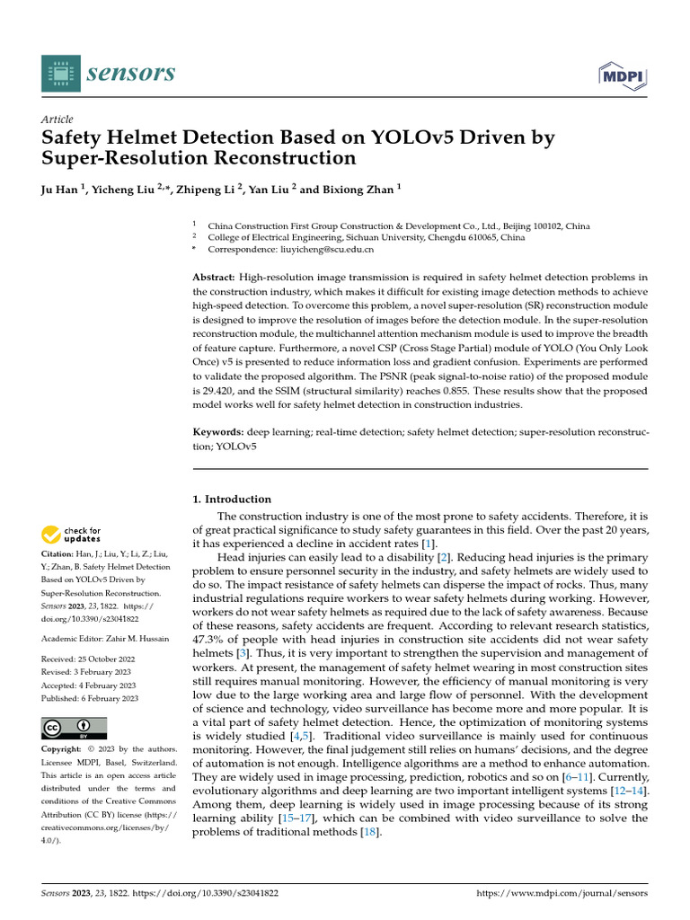 sensors-23-01822-v2 | PDF | Deep Learning | Artificial Intelligence