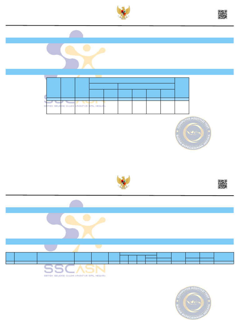 Lampiran Pengumuman Hasil Integrasi Nilai SKD SKB 2024 | PDF