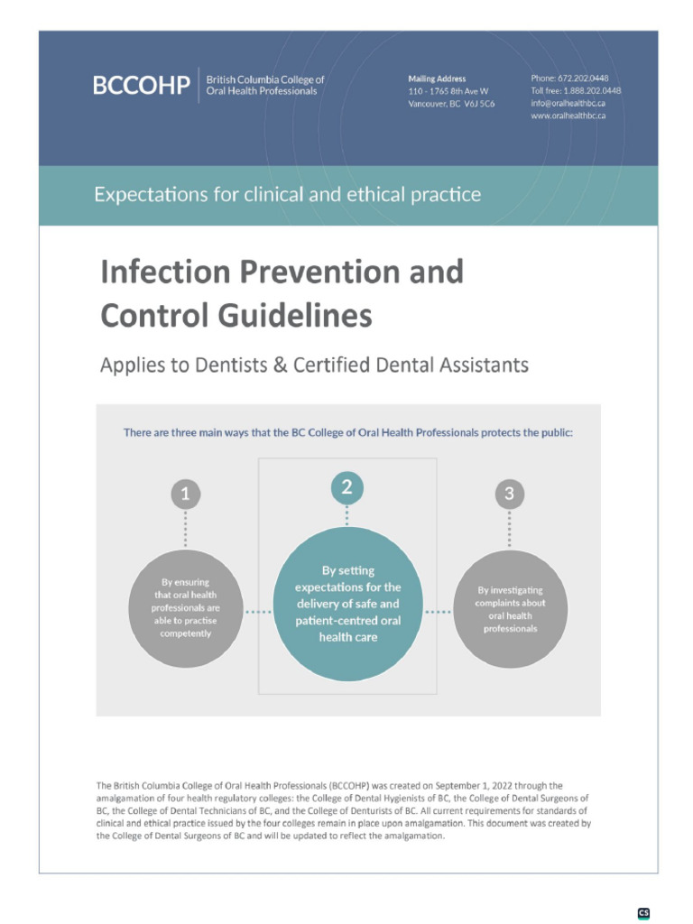 Infection Control Guidelines | PDF