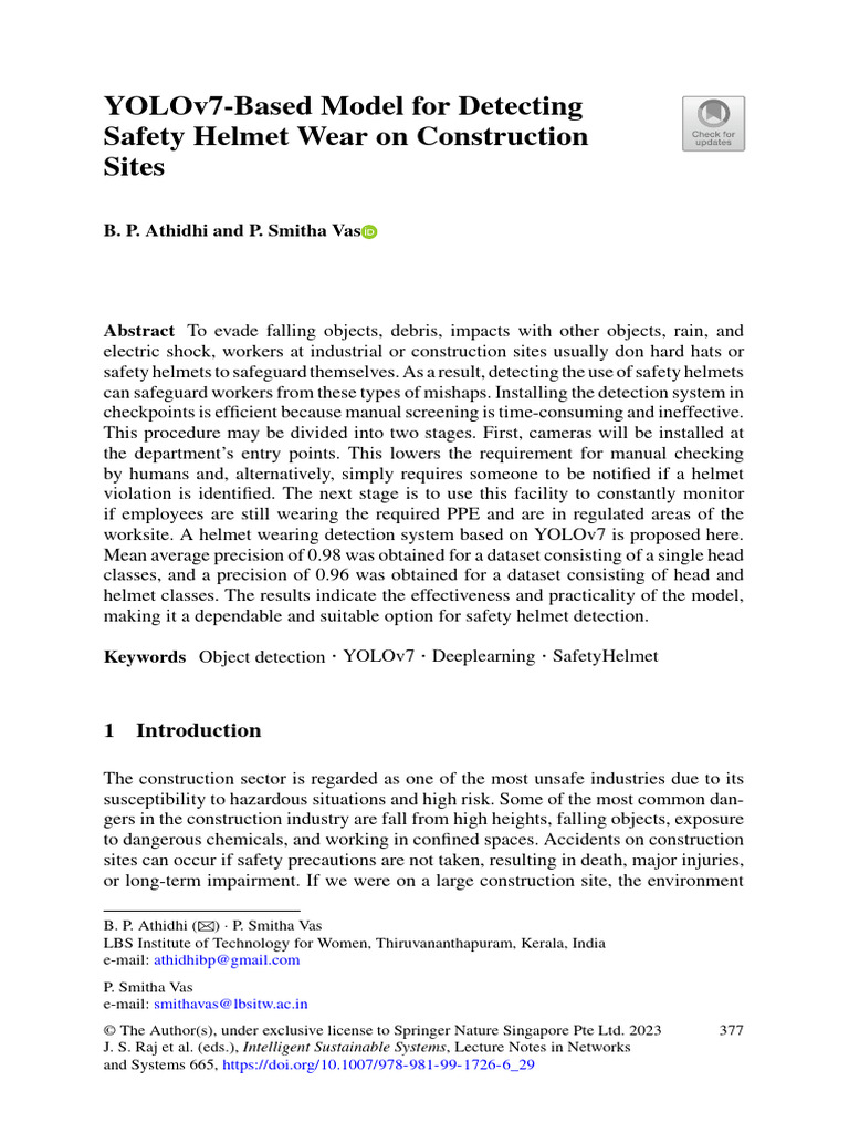 2023 - YOLOv7-Based Model for Detecting Safety Helmet Wear on ...