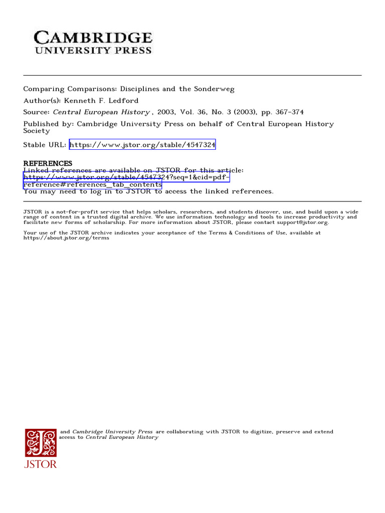 Disciplines and the Sonderweg Debate | PDF | Historian | Liberal Arts ...