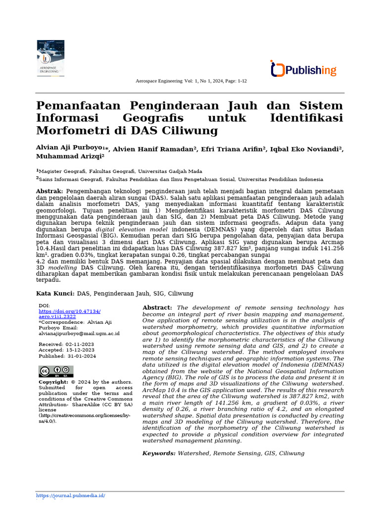 Morfometri DAS Ciliwung dengan SIG | PDF