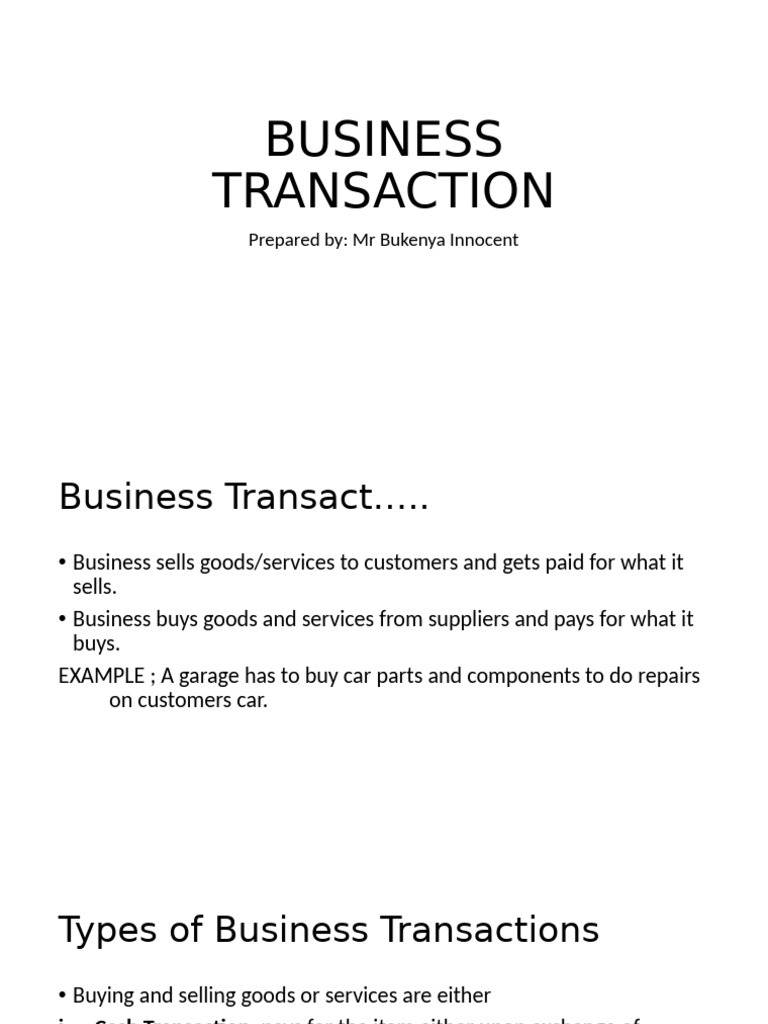 1 Business Transaction | PDF