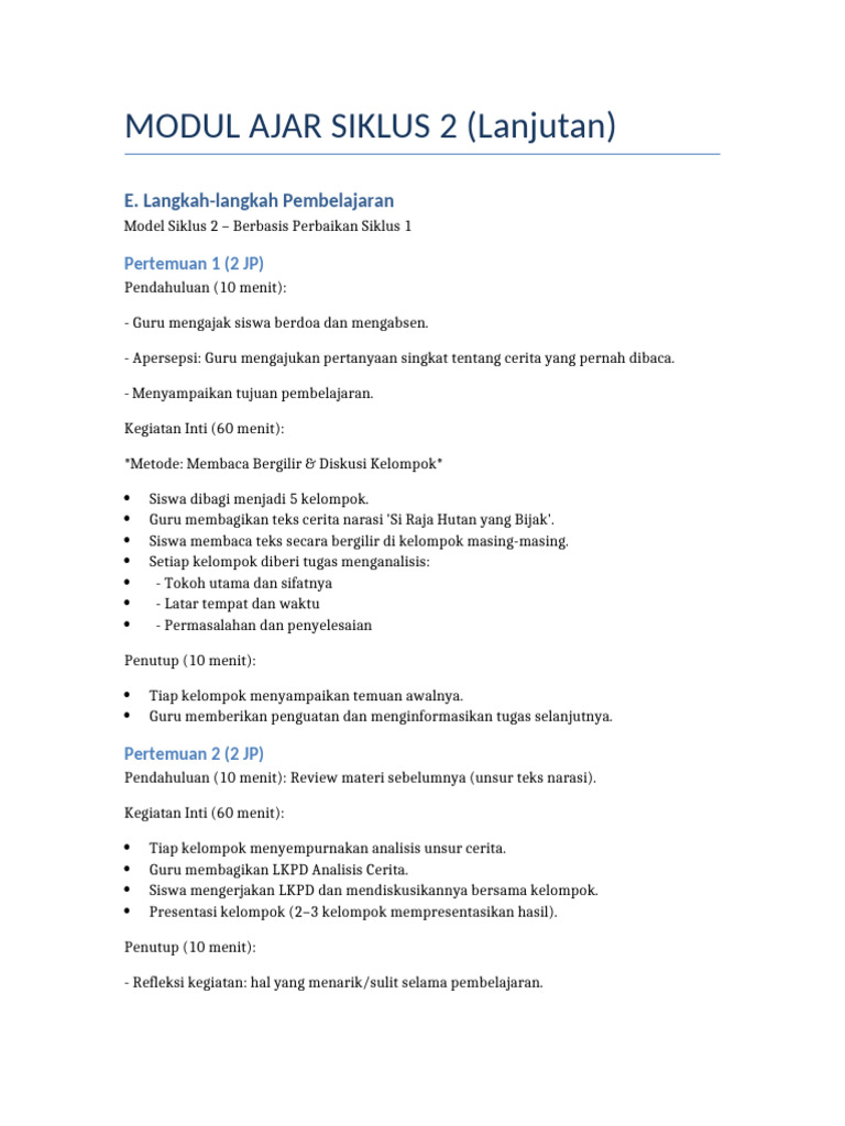 Modul Ajar Siklus 2 Part2 | PDF