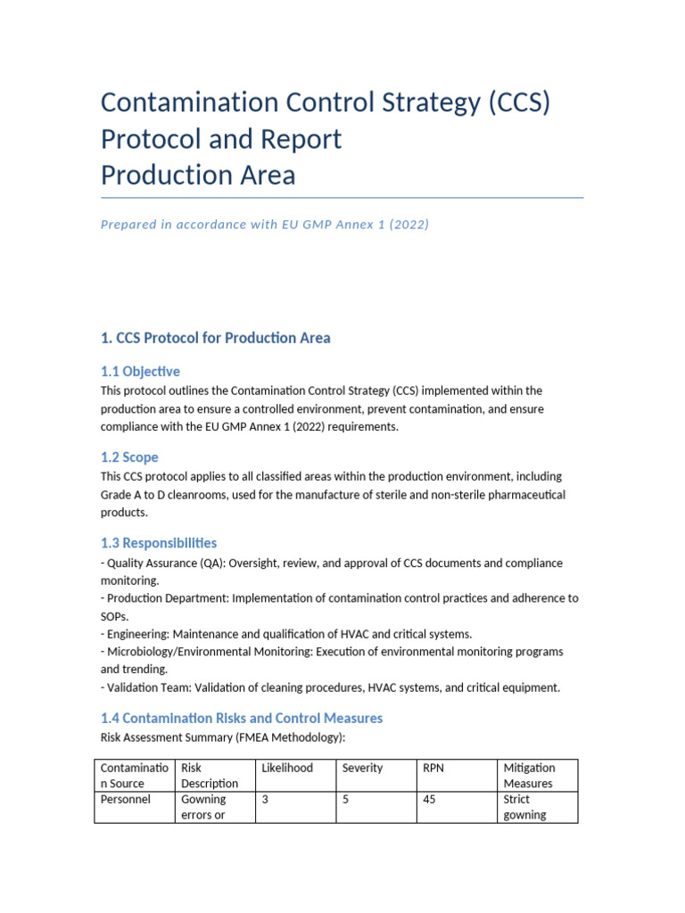 Professional CCS Protocol Report Production Area | PDF | Safety