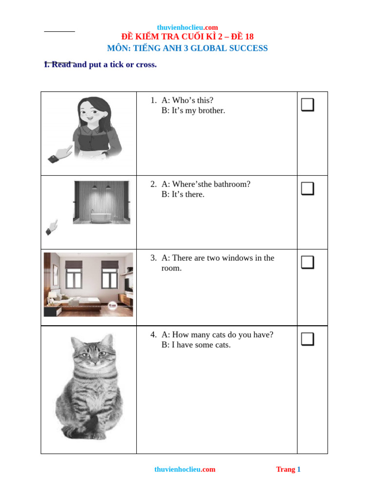 De Kiem Tra Cuoi Hoc Ky 2 Tieng Anh 3 Global 24 25 de 18 | PDF