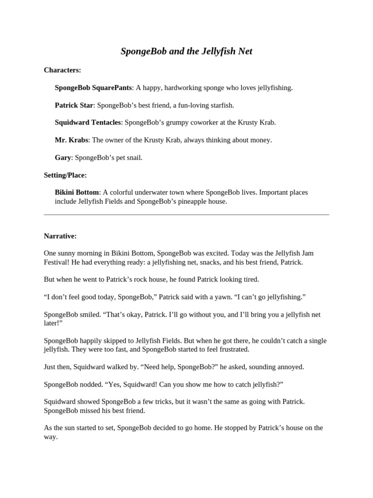 SpongeBob and The Jellyfish Net | PDF