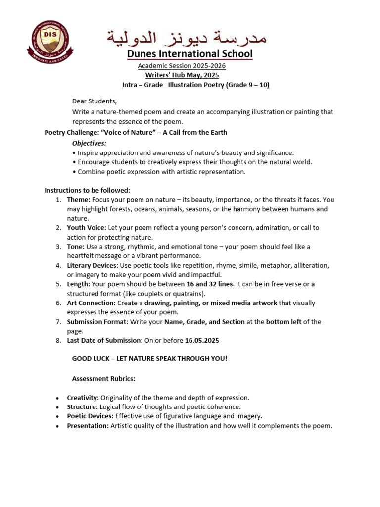 Nature-Themed Poetry Challenge | PDF