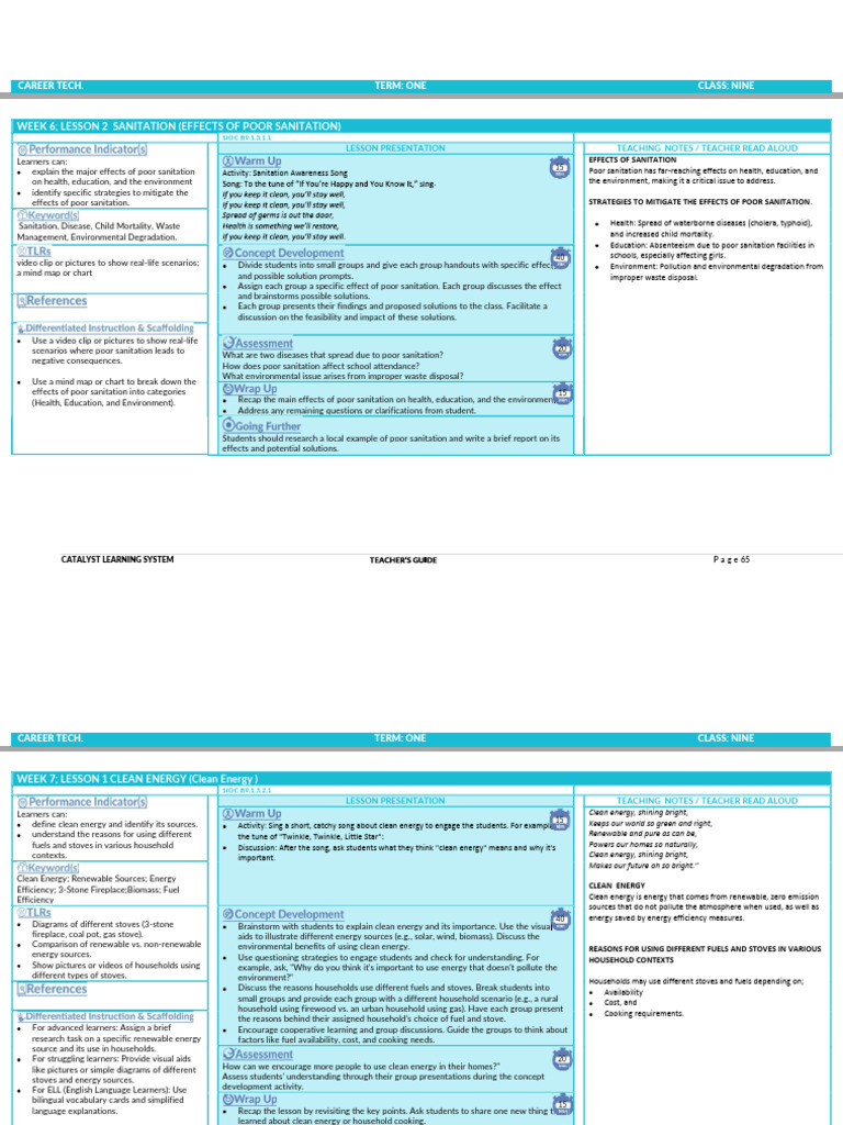 21 AVA CAREER TECHNOLOGY 1st Term LESSON PLAN TERM 1 BASIC 9 | PDF ...