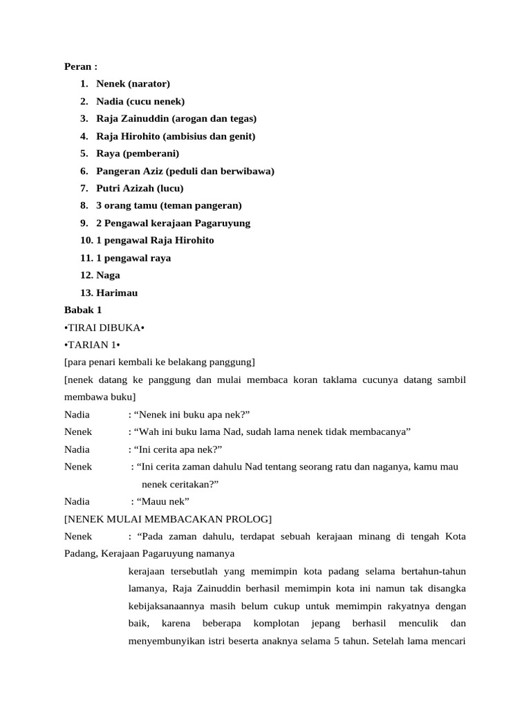 Drama Pensi Raya Dan Naga | PDF