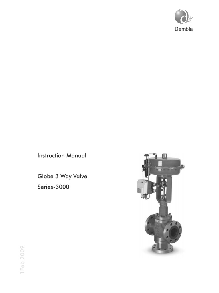 Dembla Globe Three Way Valve 3000 Instruction Manual | PDF | Valve | Leak