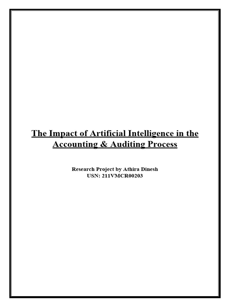MCom - Project Report - Athira Dinesh (The Impact of Artificial Intelligence in The Accounting ...