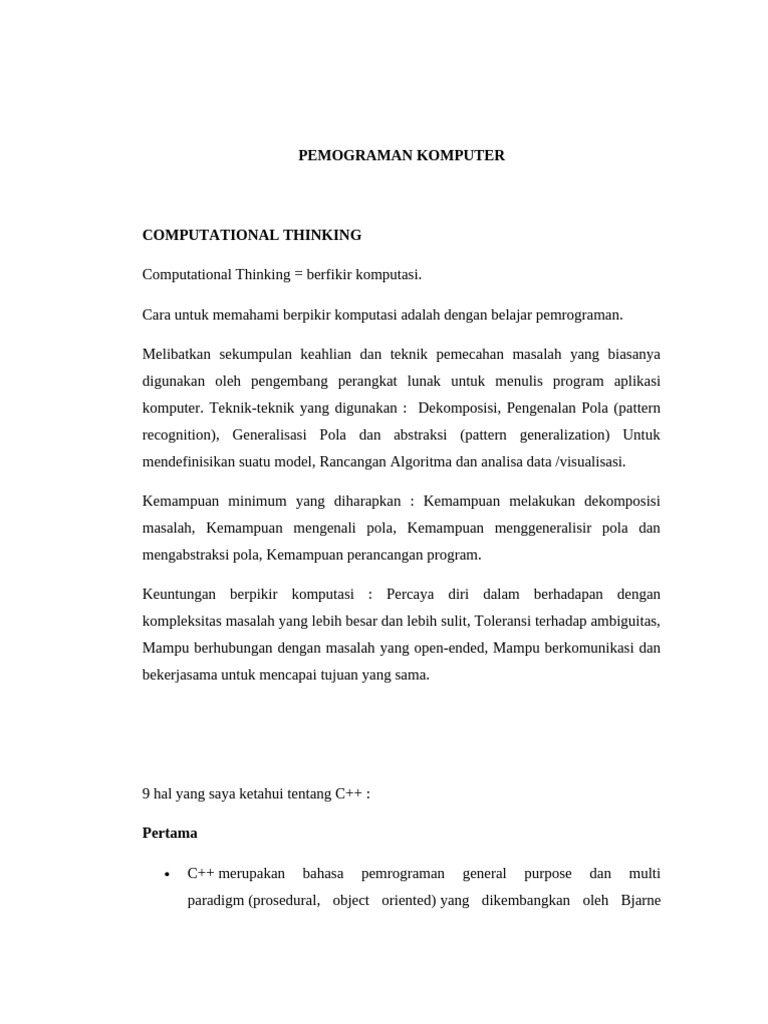CATATAN PEMOGRAMAN KOMPUTER | PDF