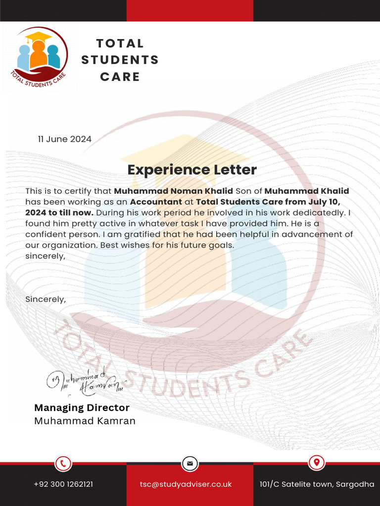 Experience Letter | PDF