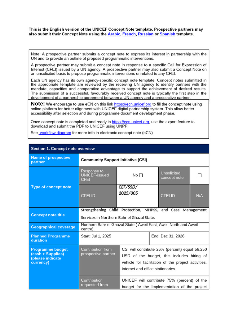 CSI - Protection Proposal-2025 - UNICEF | PDF | Children's Rights ...